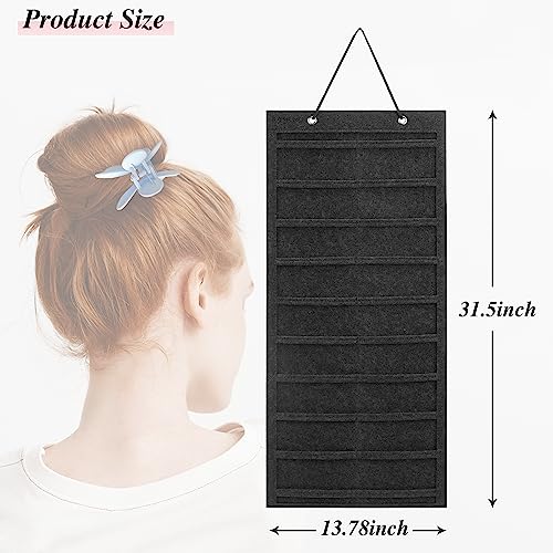 JOYMOMO Hanging Hair Claw Clips Organizer, 10 Layer Hair Accessories Display Holder, Claw Clip Storage Organizer for Women Girl, Claw Clips Holder for Wall (Dark Gray)