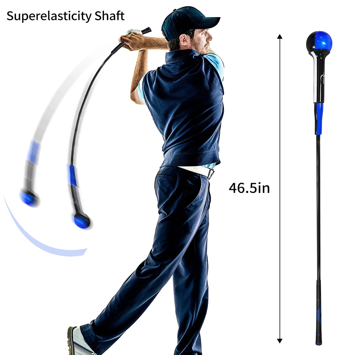ENHUA GOLF Swing Trainer Aid Improve Flexibility Tempo,Speed Rhythm, Balance and Strength Training. Weighted Warm-Up Sticks Club for Indoor/Outdoor Swing Correction Grip Practice (Orange)