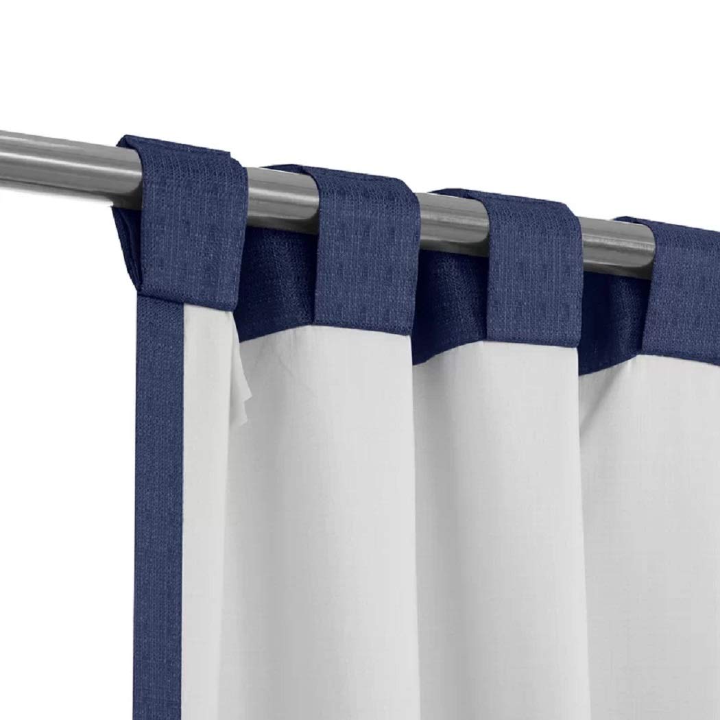 Charlton Home Rotraut Solid 84 Inch Room Darkening Thermal Rod Pocket Curtain Panels in Navy, Set of 2