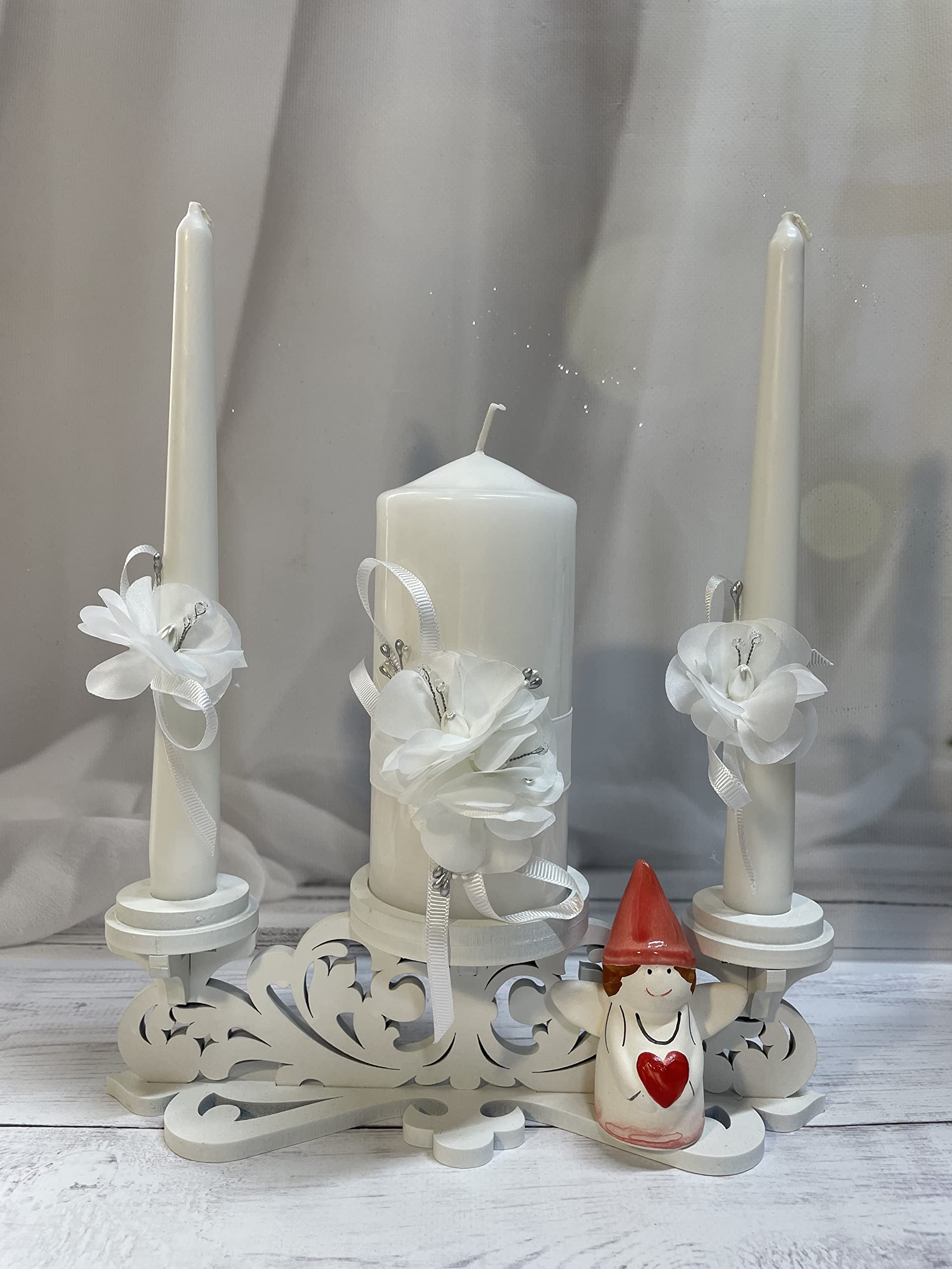 Magik Life Unity Candle Set for Wedding - Wedding Accessories for Reception and Ceremony - Candle Sets – Unity Candle 6 Inch Pillar and 2 * 10 Inch Tapers