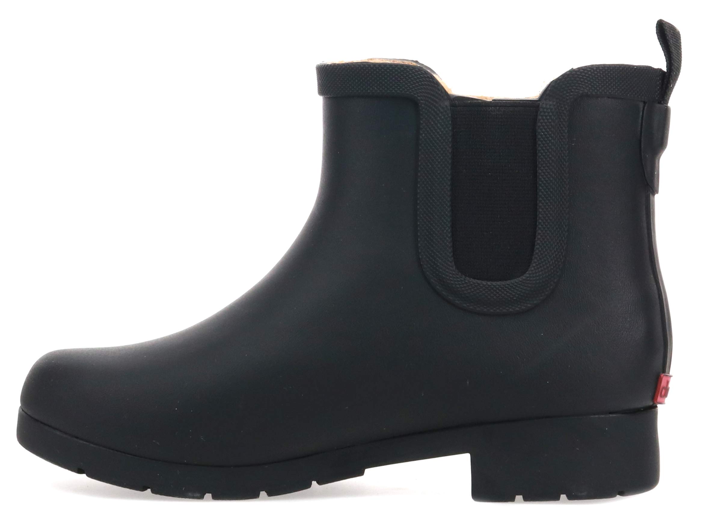 Chooka Women's Waterproof Plush Chelsea Bootie Chelsea Boot, Delridge Black, 9 M