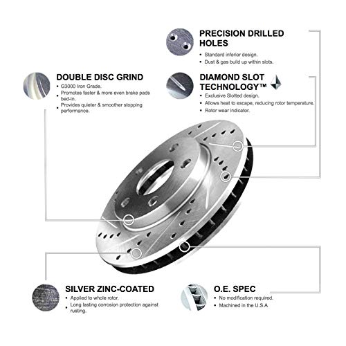 R1 Concepts Front Brakes and Rotors Kit |Front Brake Pads| Brake Rotors and Pads| Ceramic Brake Pads and Rotors |Hardware Kit WGWH1-48059
