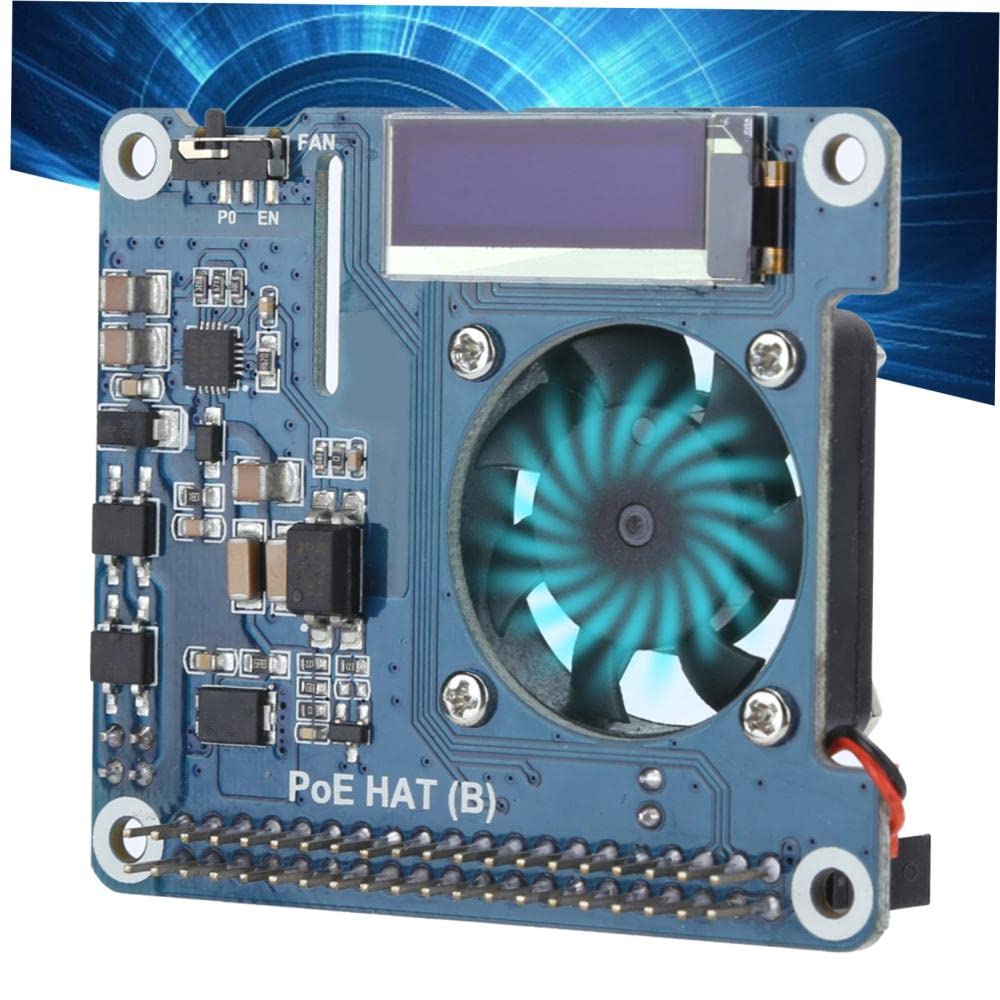 Expansion Board for Raspberry Pi 4b 3bPOE Power Over Ethernet Cooling Module Onboard Fan