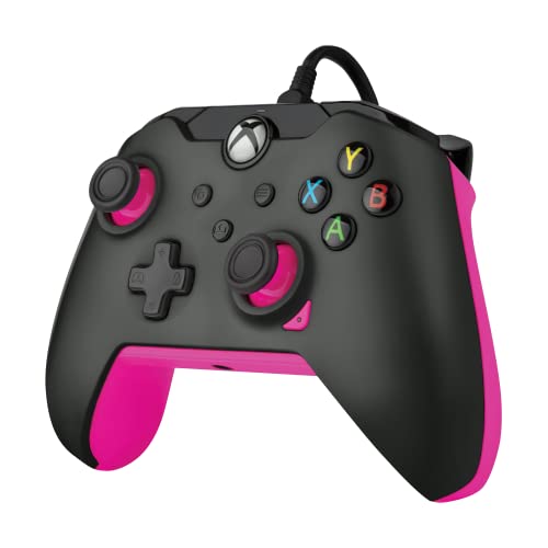 PDP Wired Xbox Game Controller - Xbox Series X|S/Xbox One, Dual Vibration Gamepad, App Supported - Fuse Black/Pink (Amazon Exclusive)