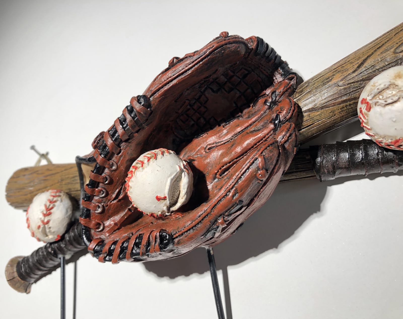 RYAONFKY Baseball Coat Rack Wall Mount with 3 Wall Hooks, Baseball Glove Wall Decor for Boys Room,Entryway,Cloakroom
