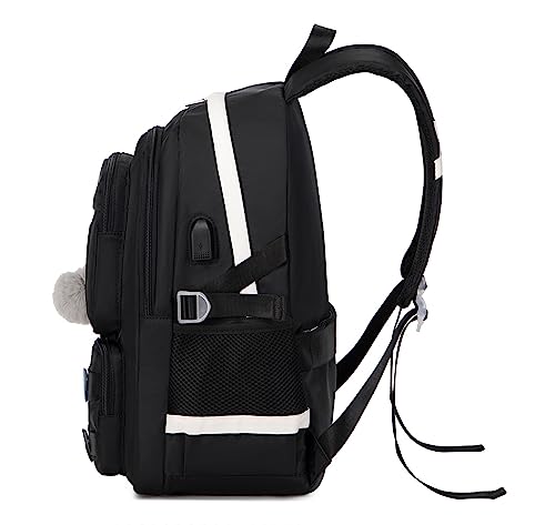 Joymoze Women Stylish Backpack Set Girl Laptop Backpack Casual Daypack Black