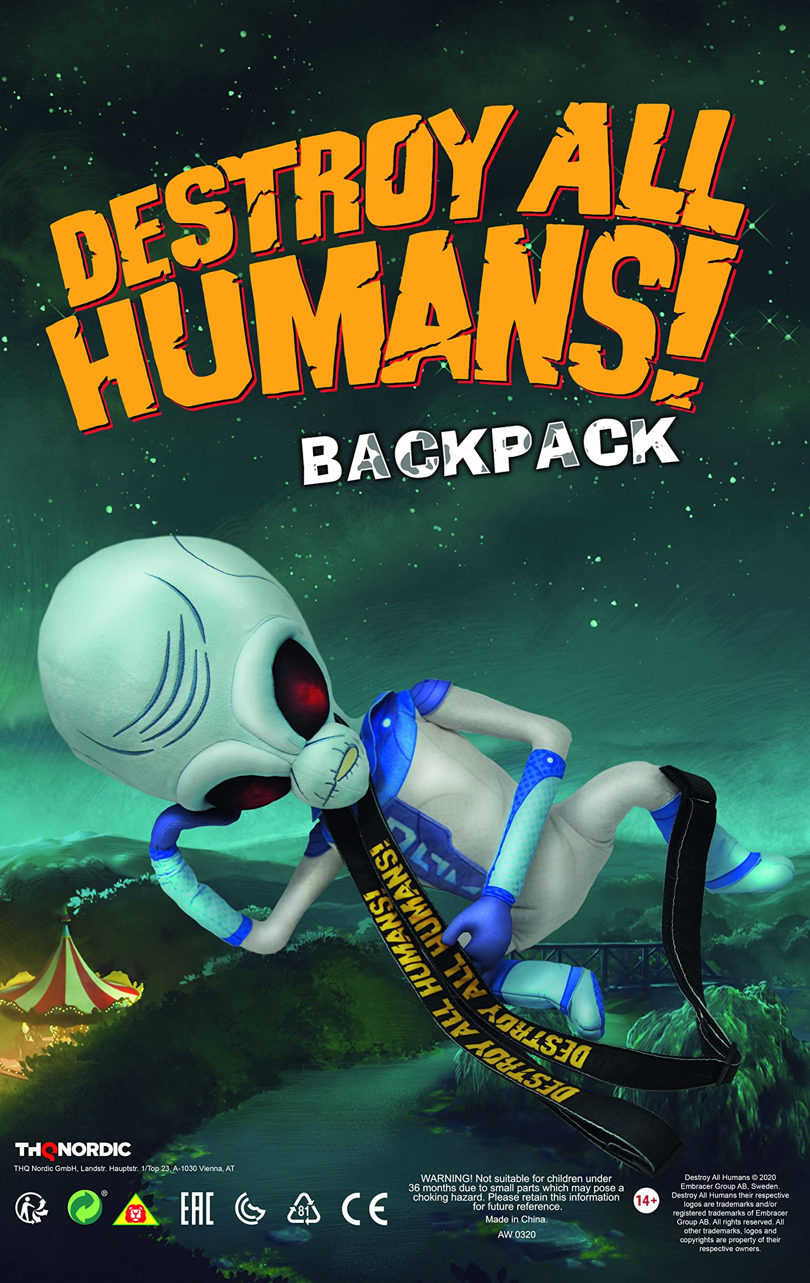 Destroy All Humans! Crypto Backhugger Plush Backpack