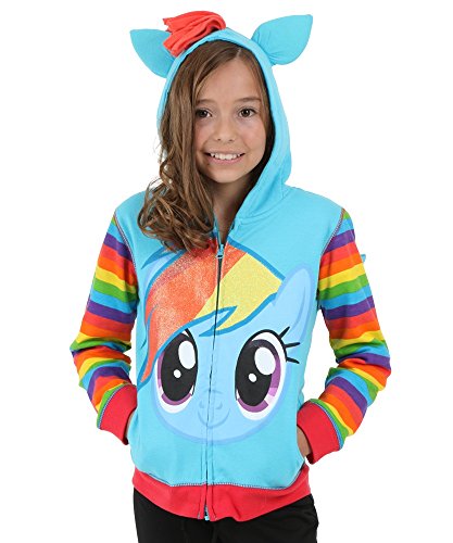 My Little Pony Little Girls Zip-up Hoodie, Rainbow Dash, Medium (5/6)