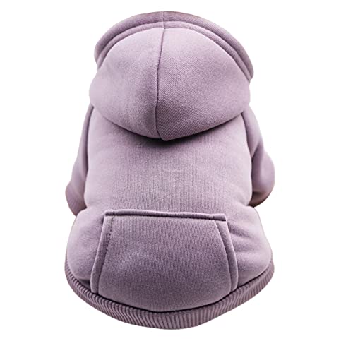 Totruning Hoodie Dogs Sweater Girl with Pocket Fleece Fall Winter Dog Boy Puppy for Small Medium Clothes Warm - Pet Clothes Shirts for Large Dogs Female (Purple, L)