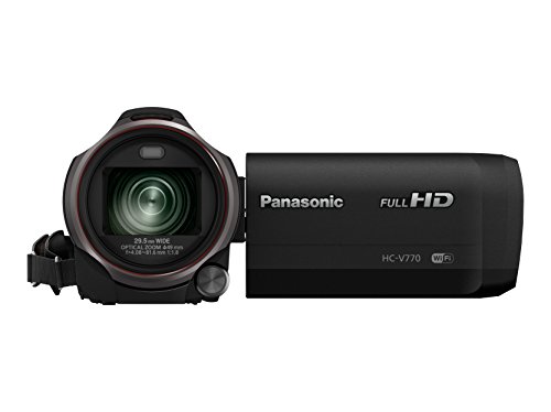 Panasonic Full HD Video Camera Camcorder HC-V770, 20X Optical Zoom, 1/2.3-Inch BSI Sensor, HDR Capture, Wi-Fi Smartphone Multi Scene Video Recording (Black)