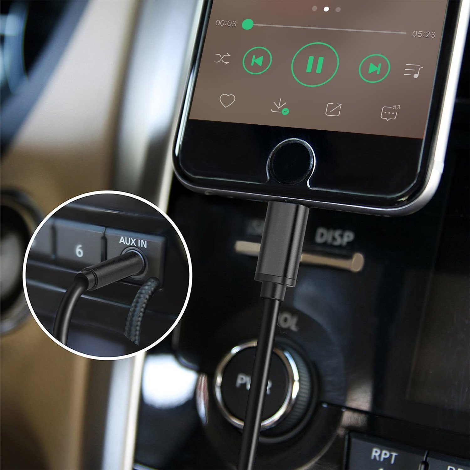 Volvo Stereo AUX Adapter, Digital Car Input Interface with SD Card, MP3 3.5mm AUX in, Music Player for Volvo HU-XXX Series 1995-2009 (M06-VOLHU)