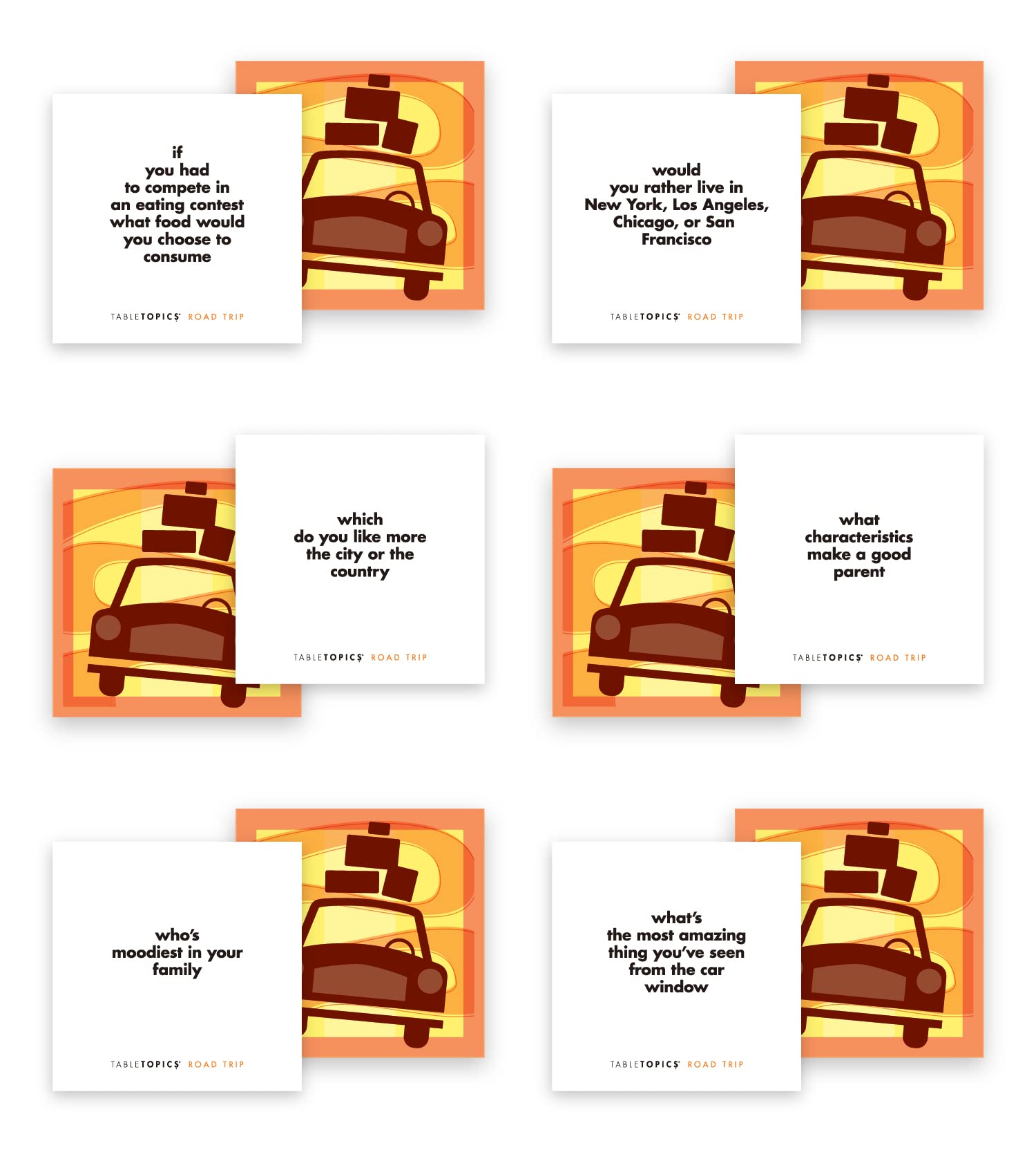 TableTopics Road Trip to Go - 40 Conversation Cards for Kids and Families in The Car, Game for Fun & Connection During Travel, Delightful Stocking Stuffer