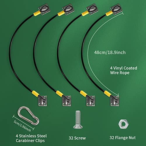 Trash Can Lid Lock,Trash Can Locks for Animals Stop from Rummaging Metal Universal Lid Lock for Outdoor Garbage Cans-Durable Rubber Coated Braided Wire Rope(2 Pack)… (4 Packs, Yellow)