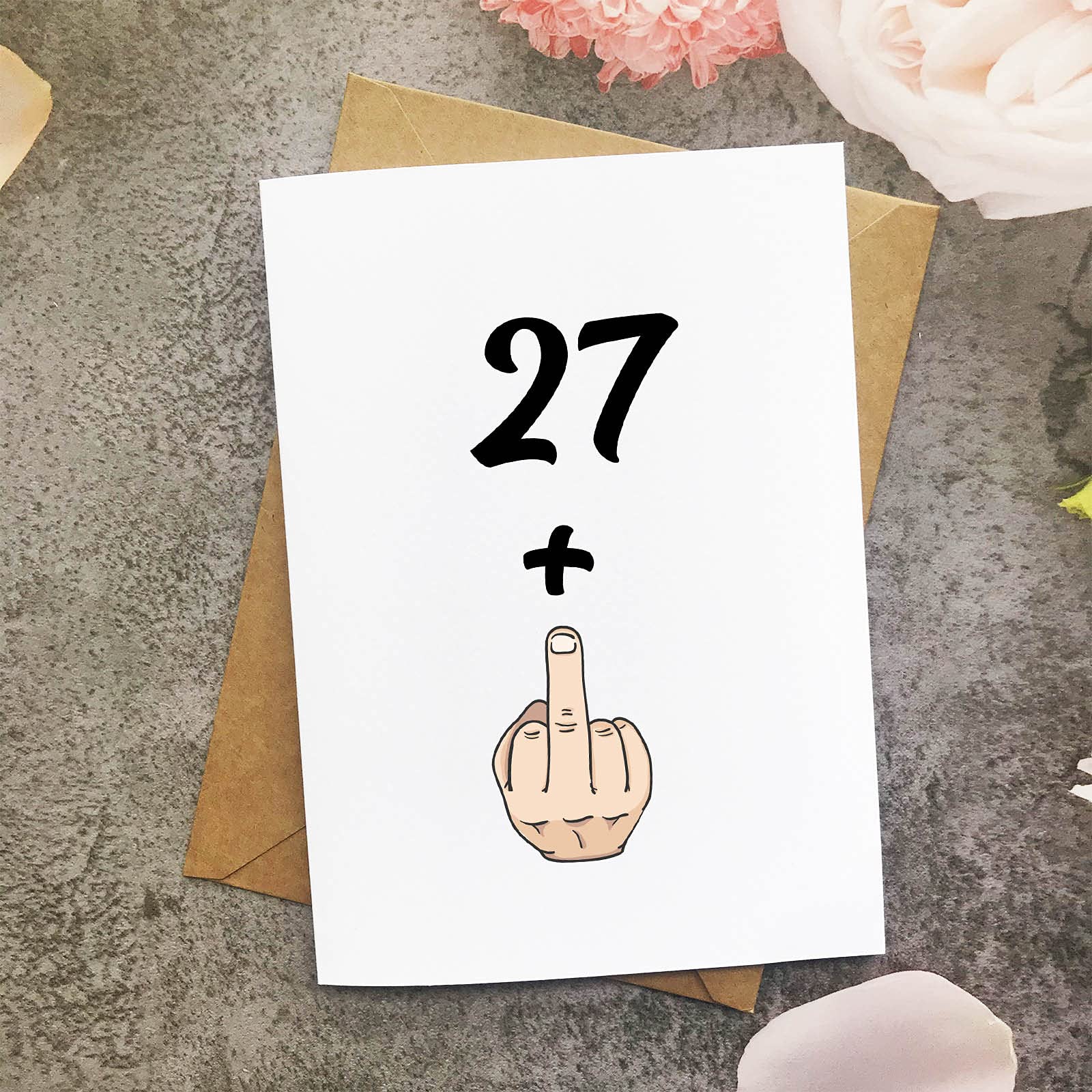 MAGJUCHE Funny 28th Birthday Card, 27+1 women Or Men Sweet 28 Years Old Birthday Gift Joke Card