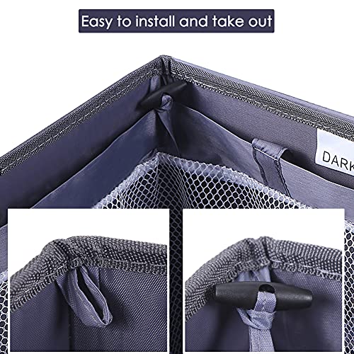 SUPERJARE Double Laundry Hamper with 2 Removable Liner Bags, 150 L Large Laundry Basket with Magnetic Lid, Collapsible Clothes Hamper with Easy Carry Built-in Handles, 2 Section, Linen Gray