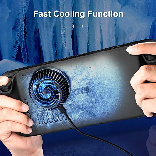 DEVASO Steam Deck Fan, Semiconductor Cooler for Steam Deck with 7-Blade Fan and RGB Colourful Light, 3 Seconds Fast Cooling Magnetic Fan Cooler for Steam Deck OLED, PlayStation Portal, ASUS ROG Ally