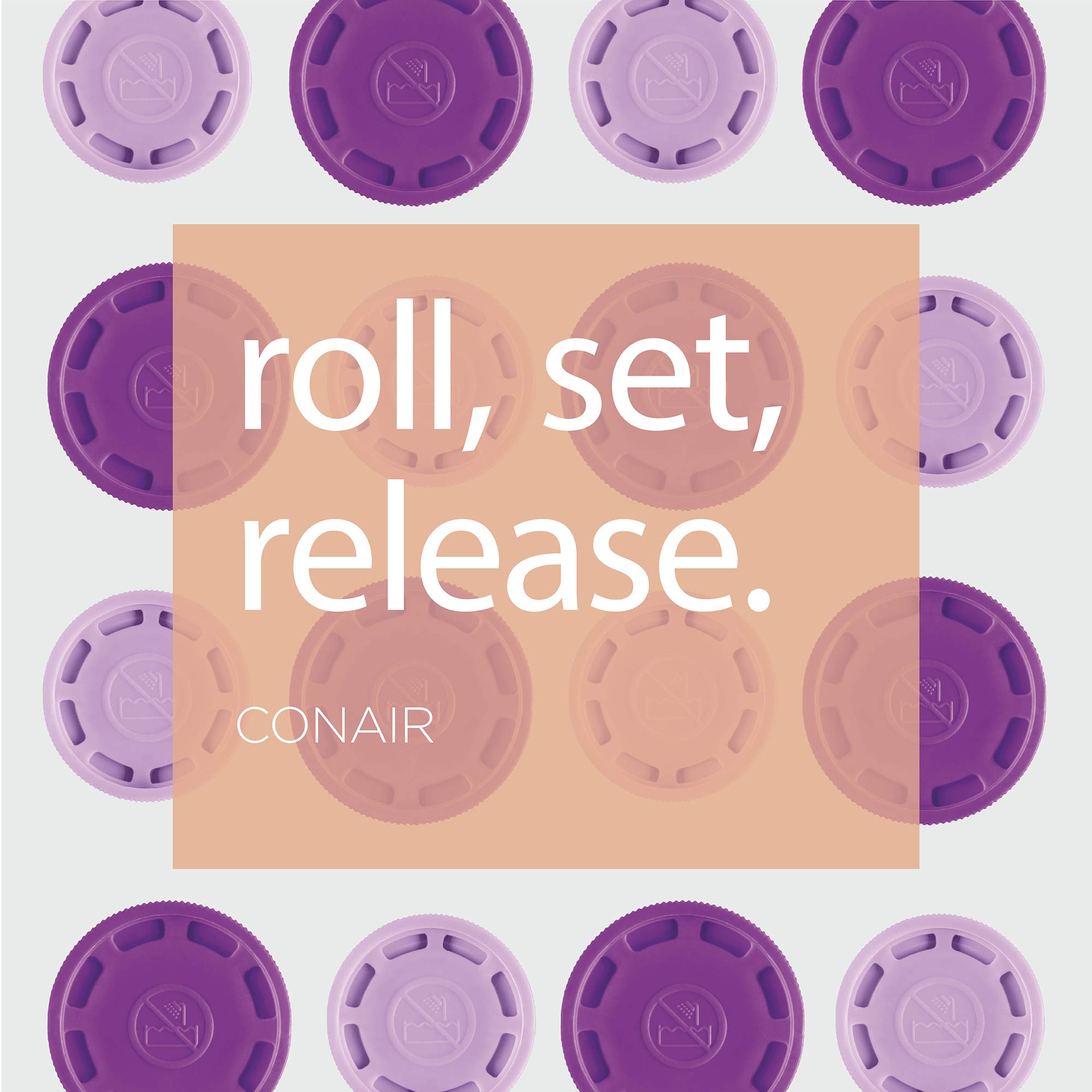 Conair Instant Heat Compact Hot Rollers w/ Ceramic Technology; Black Case with Purple Rollers