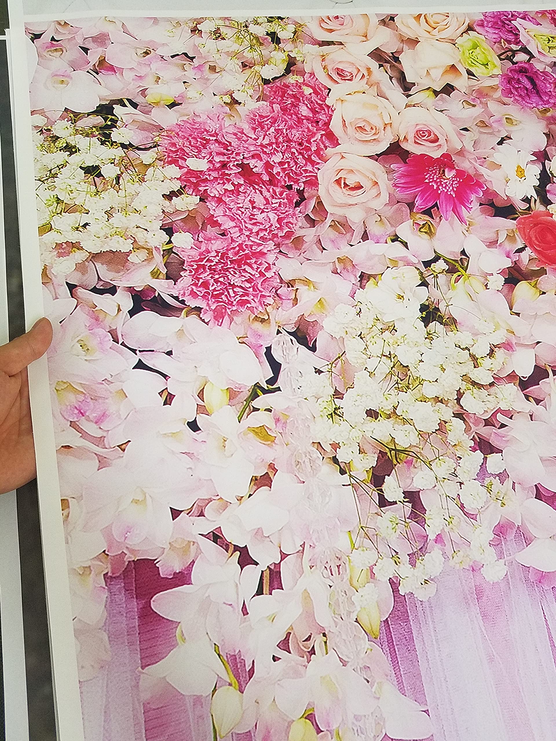 Large Flower Wall Wedding Bridal Shower Party Backdrop Pink Rose Background Vinyl Background 10x10ft D-9192