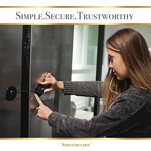 Refrigerator Lock Combination, Fridge Lock Combo - Take Care of Your Family with Strongholden - No Keys Needed - Just Stick It (Black & Round, 2pcs)