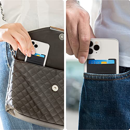 TALK WORKS Phone Credit Card Holder Adhesive Wallet Compatible w/ iPhone 13/13 Pro/13 Pro Max/14/14 Plus/14 Pro/14 Pro Max - Stick On ID Pocket (Black, Pack of 3)