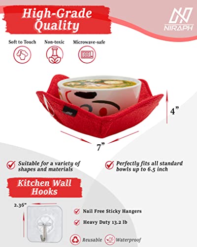 Hot Bowl Holders Microwave Safe - Microwave Bowl Holders - Pot Holders Soup Bowl Cozy -Bowl Potholders for Microwave Holder - Multipurpose Microwave Safe Bowl Holders for Hot Food - Plate Cozies
