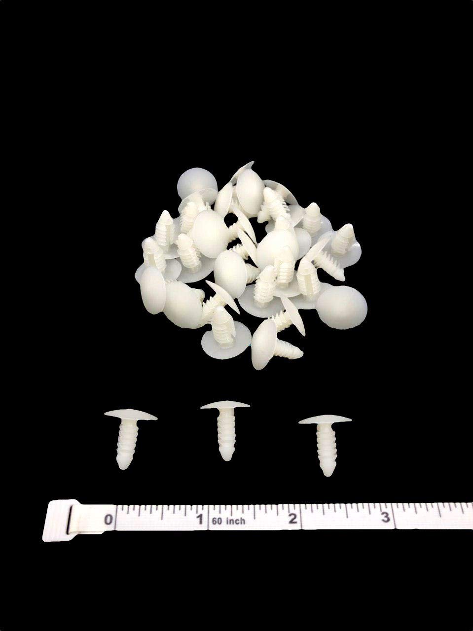 KOMORAX 50 pcs Medium Multi-Gauge Rivet 3/16" or 7/32" Hole Patio Strapping Fasteners Webbing Lawn Chair Lounge (White)