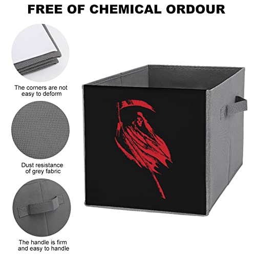 Grim Reaper Large Cubes Storage Bins Collapsible Canvas Storage Box Closet Organizers for Shelves