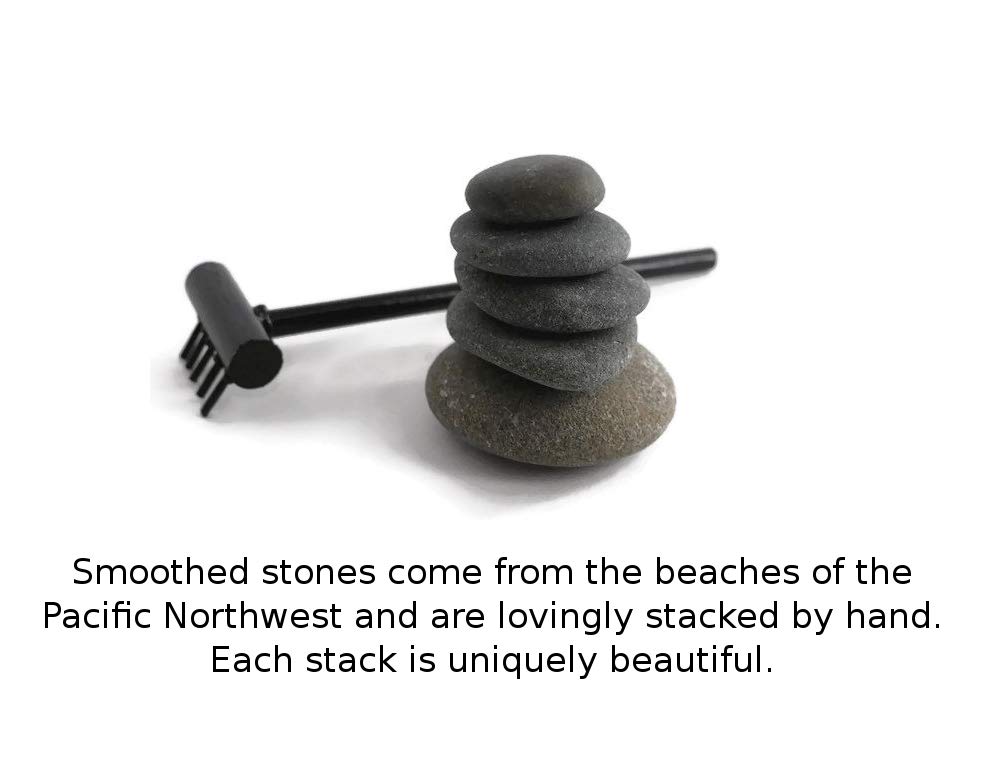 Stacking Stones Handmade Zen Garden Desktop Gift Ideas for Office Decor Relaxing Desk Accessories Natural Kit with Stackable Rocks for Relaxation and Stress Reduction