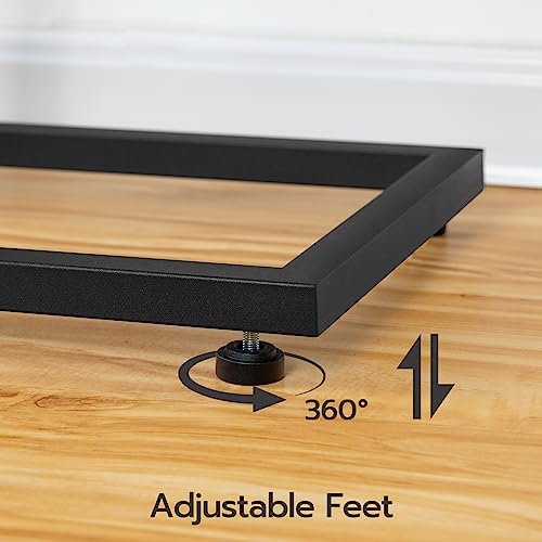 HOOBRO C Shaped Side Table with Charging Station, Foldable End Table with Fabric Bag, Sofa Table Coffee Table Snack Table for Couch Small Space Living Room, Bedroom, Greige and Black BG30USF01