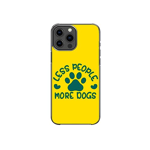 Less People More Dogs Sarcastic Funny Pattern Art Design Anti-Fall and Shockproof Gift iPhone Case (iPhone 11 Pro)