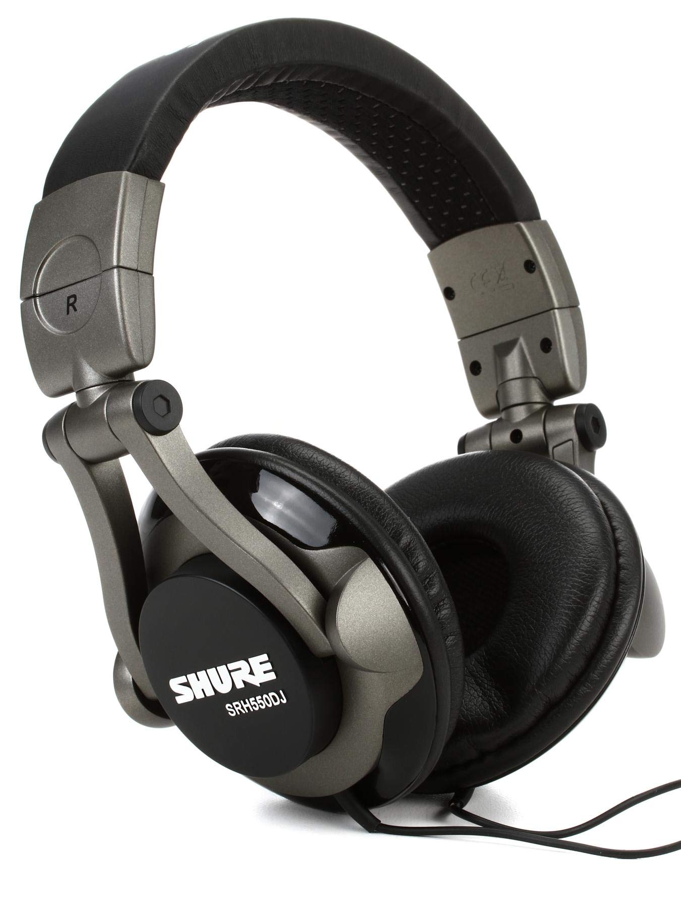 Shure SRH550DJ Professional Quality DJ Headphones - Full Range Audio Performance, 50mm Dynamic Drivers Deliver Enhanced Bass, Padded Ear Cups Swivel 90 Degrees for Easy One-Ear Placement