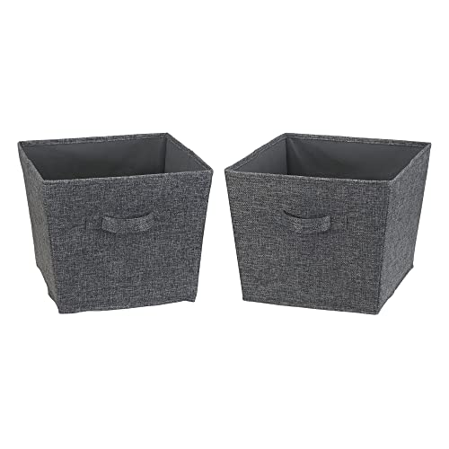 Household Essentials, Graphite 2 Pack Open Storage Bins, Medium-10 W x 11" D