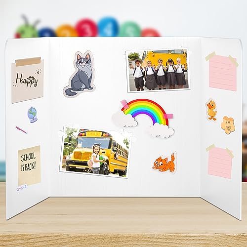 CREGEAR Poster Board, Classroom Privacy Shields for Student Desk - 4mm Thick, 13.77"x17"x13.77", Presentation Board, Resuable Plastic Privacy Board 2 Pack with Extra Name Lables