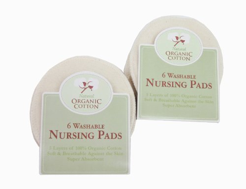 TL Care Twin Pack Nursing Pads Made with Organic Cotton, Natural Color, 12 Count
