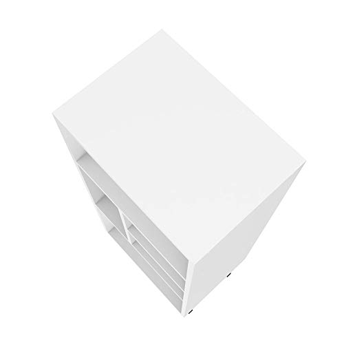 Manhattan Comfort Warren Modern Home Office 5 Shelves Mid-High Bookcase 2.0, Med, White