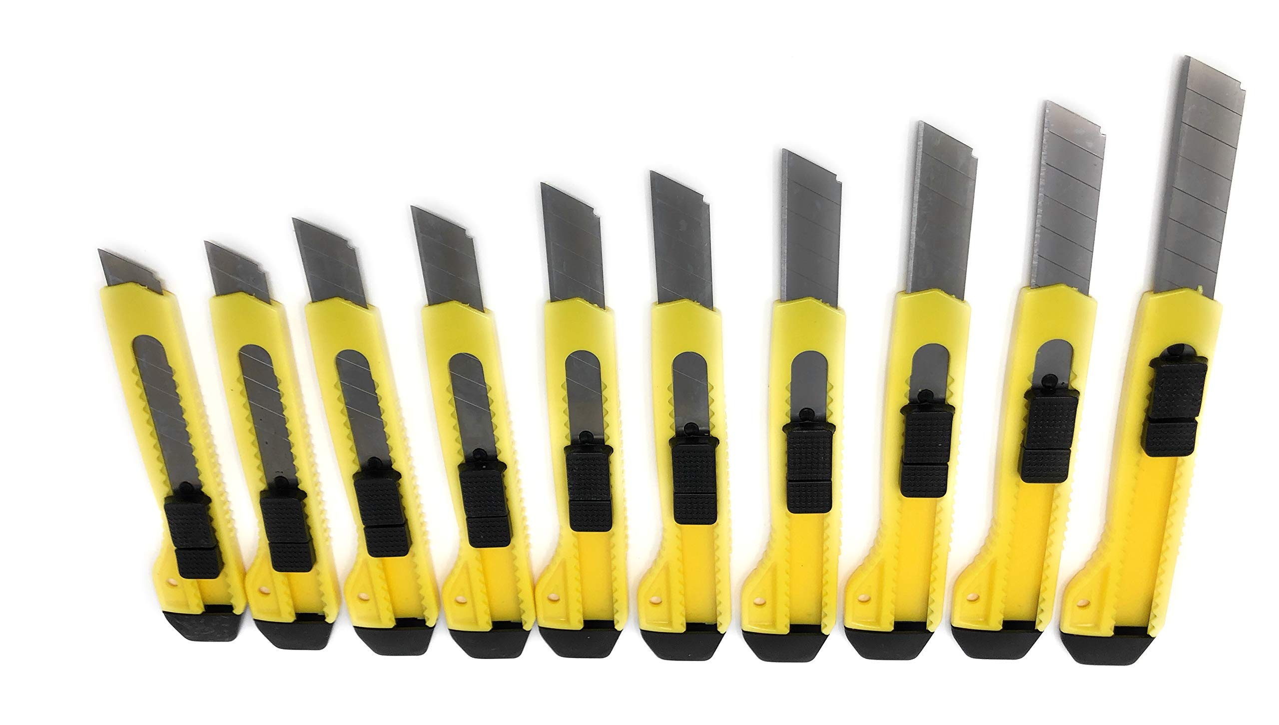 Lot of 10 Best Recommended Box Cutters Utility Knife Set - Heavy Duty 6" Utility Knife Blades - Must Have Every Day Tools - Super Deal