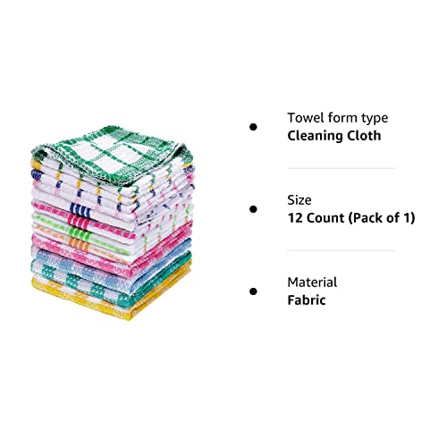 Patelai 12 Pieces Kitchen Dish Cloths for Washing Cleaning Absorbent Dish Rags Drying Dish Towels for Scrubbing Wipe Glass Home and Household Supplies, 3 Styles