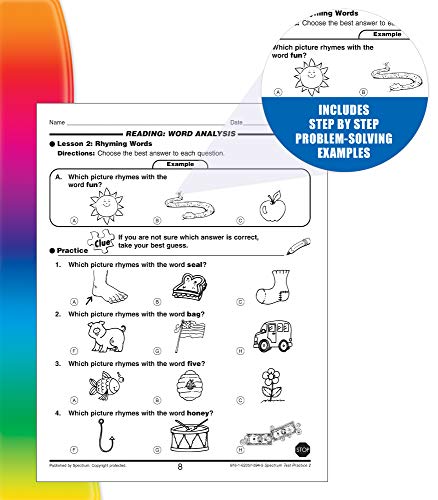 Spectrum Test Prep Grade 2 Workbook, Ages 7-8, Reading Comprehension, Language Arts & Math Workbook, Grammar, Vocabulary, Addition, Subtraction, Writing Practice Tests, 2nd Grade Test Prep Workbook