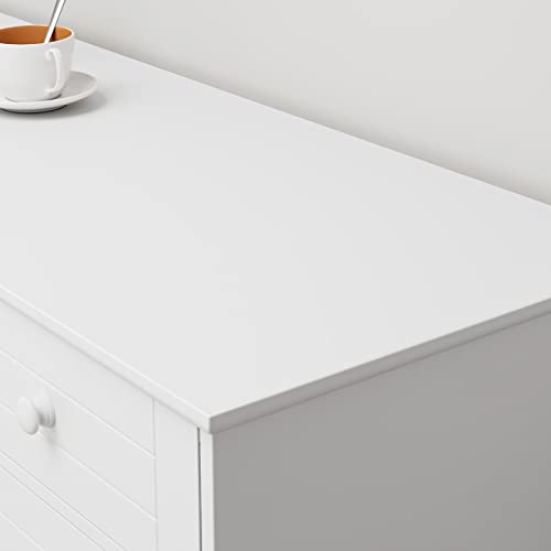 HORSTORS White Sideboard Buffet Cabinet with Storage, Kitchen Buffet Storage Cabinet with 2 Drawers & 3 Doors, Wood Coffee Bar Buffet Table Console Cabinet for Kitchen, Dining Room, White