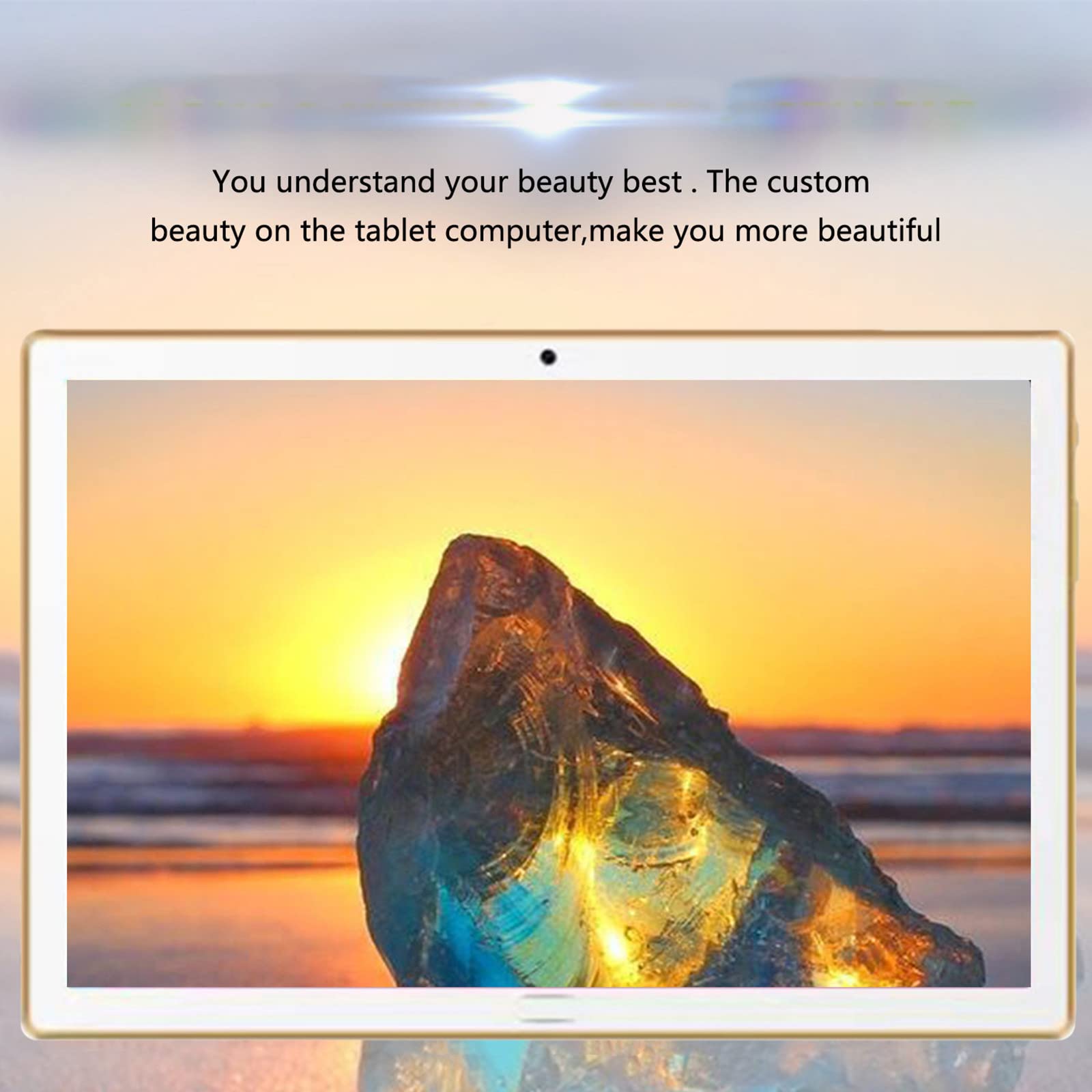 Idoravan Tablet 10 Inch Android Tablets, 16GB ROM 256GB Expand，3800mah Battery, 1GB RAM Tableta, Dual Camera WiFi BT 10.1'' IPS HD Touch Screen, 10IN Tabletas (Gold)