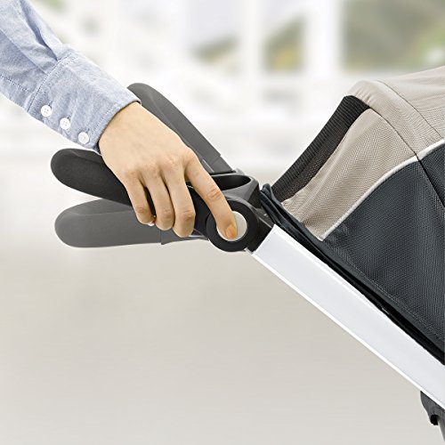 Chicco Bravo Trio Travel System with Full Size Stroller, Convertible Frame Stroller, One-Hand Compact Fold, Extendable Canopy and KeyFit 30 Infant Car Seat, Nottingham