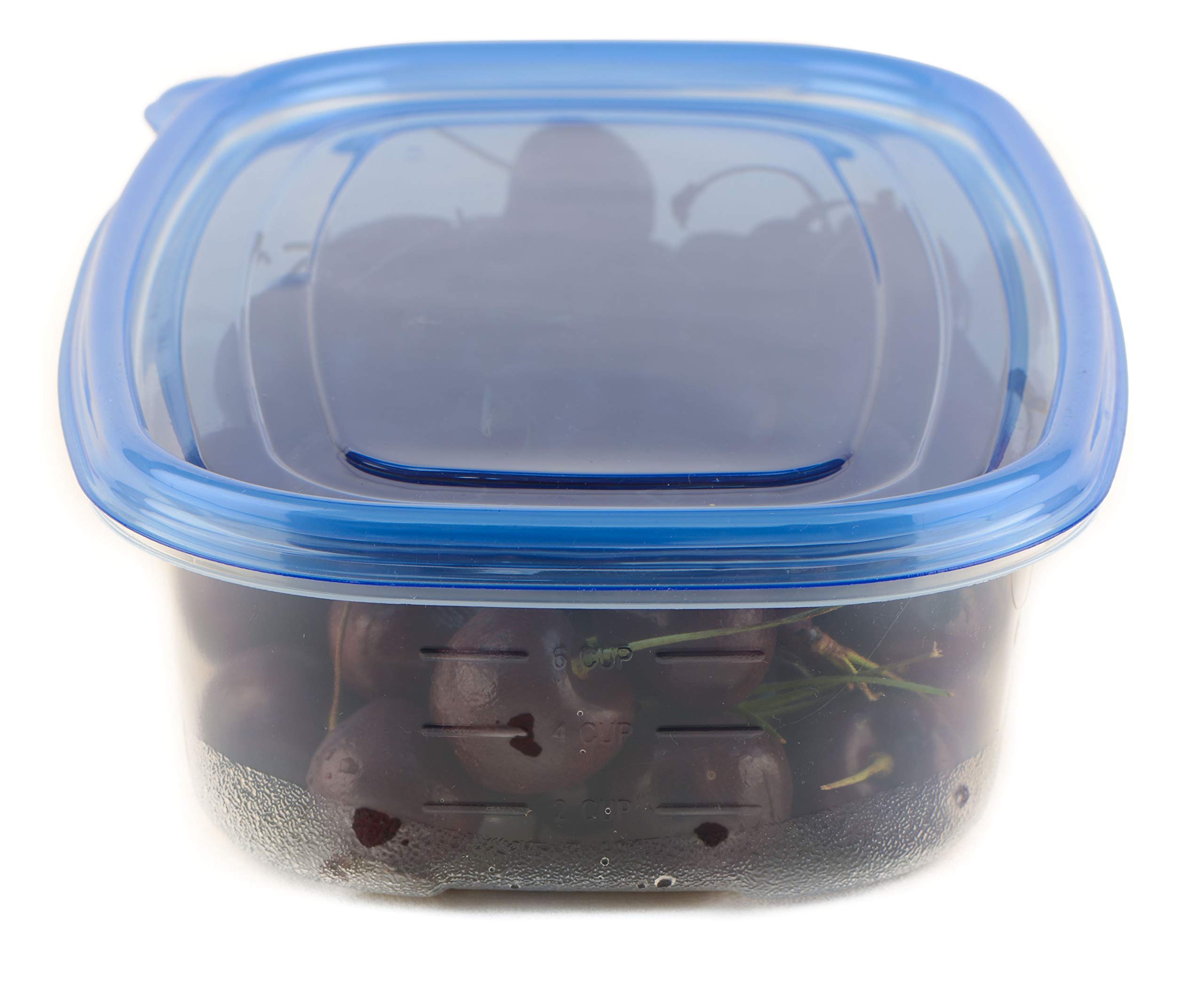 EcoQuality [6 PACK] 64oz Rectangular Oblong Plastic Reusable Storage Containers with Snap On Lids - Airtight Stackable Reusable Plastic Food Storage, Leak-Proof, Meal Prep, Lunch, Togo, BPA-Free