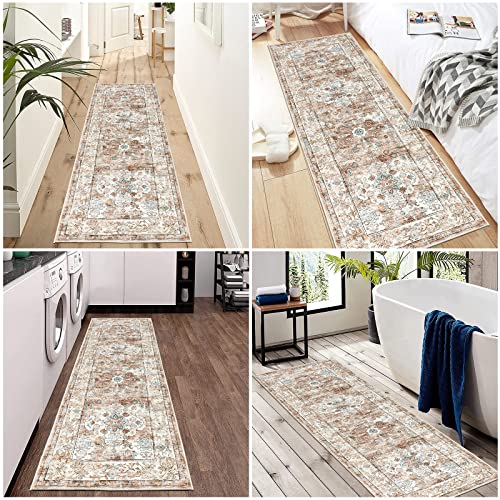Pauwer Hallway Runner Rug 2'x6', Boho Washable Runner Rugs with Rubber Backing, Oriental Non Slip Carpet Runner for Hallways, Farmhouse Rug Runners for Kitchen Laundry Room Entryway Bathroom