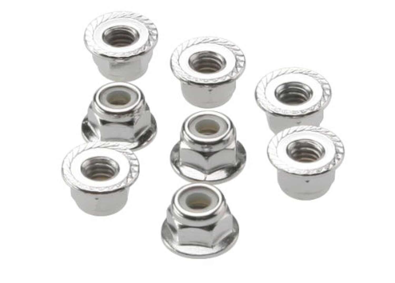 Traxxas 3647 Flanged NY Lock Nuts, 4mm, Set of 8