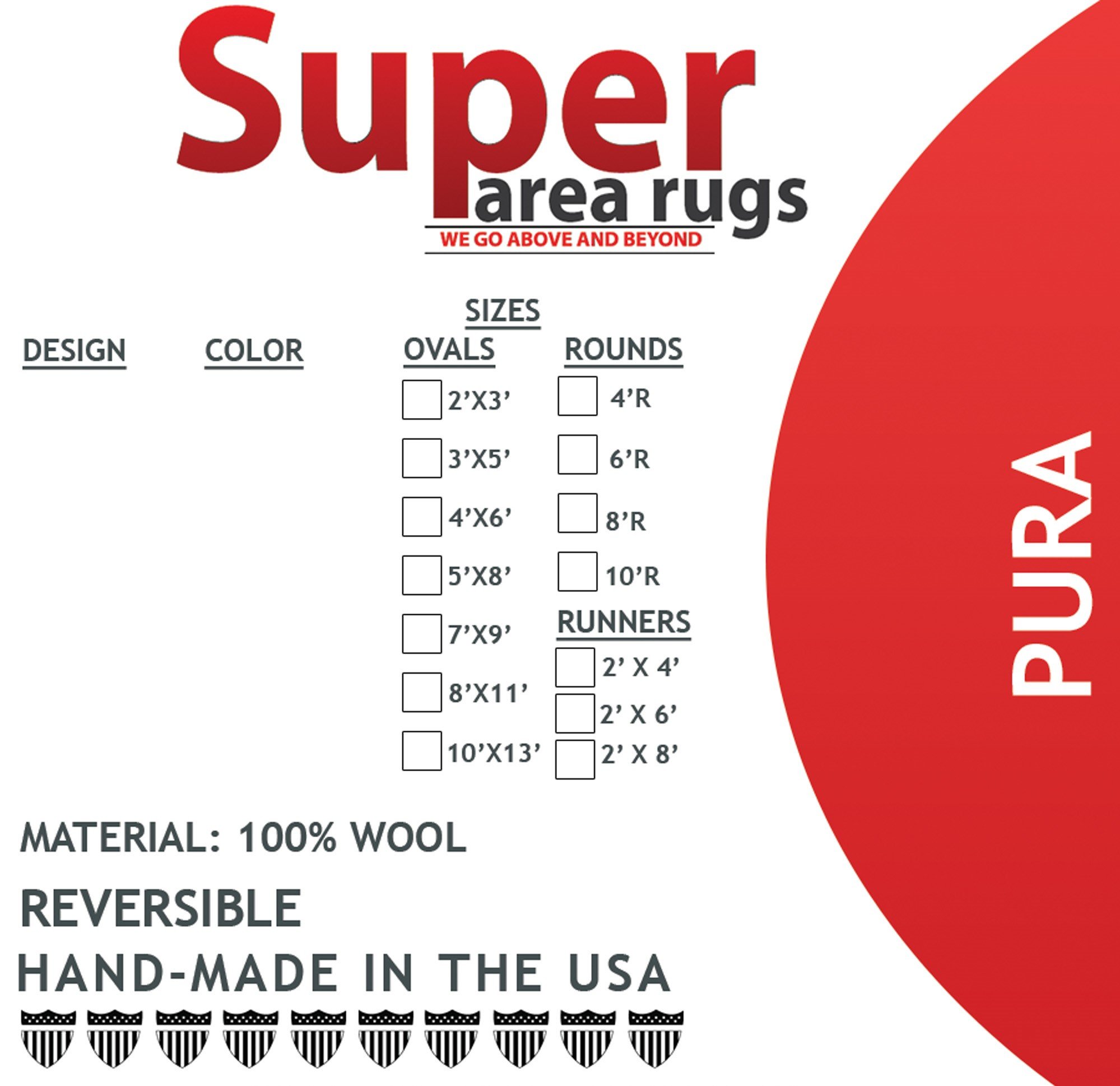 Super Area Rugs Pura Braided Wool Rug Extra Soft Reversible Living Room/Bedroom Carpet, Walnut, 2' x 3' Oval
