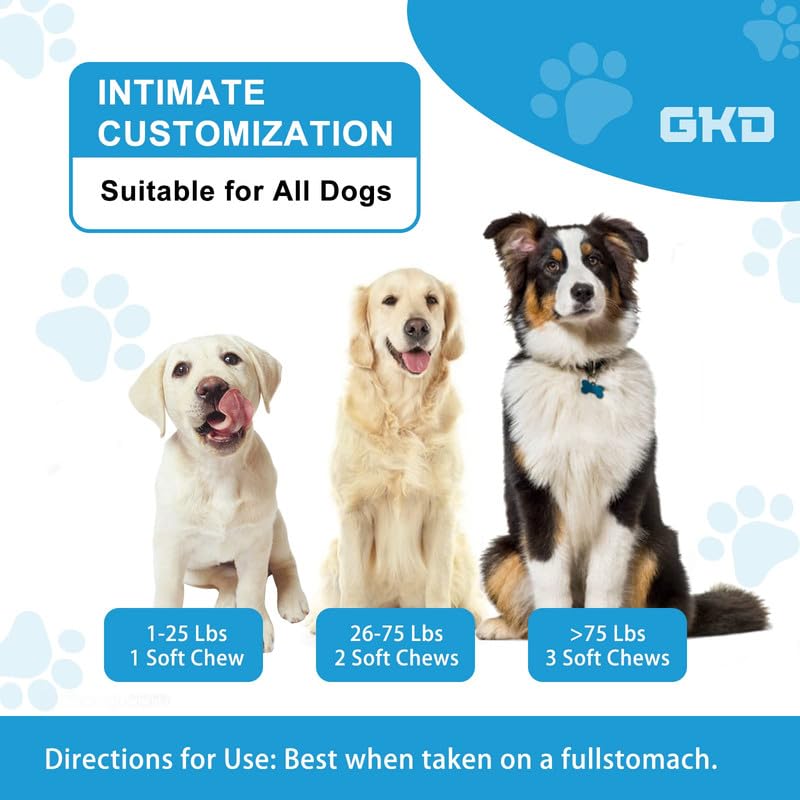 GKD Dog Allergies Relief - Trusted Formula, Allergy Itch Relief, Fish Oil Soft Chews, Helps Reduce Normal Shedding, Probiotics for Healthy Skin & Coat