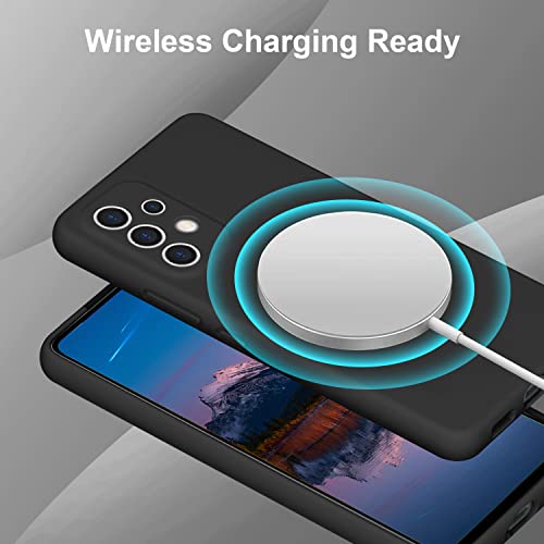 Gueen Compatible with Samsung Galaxy A53 5G Case, Premium Liquid Silicone, with [Camera Protection] [Soft Anti-Scratch Microfiber Lining] Full Body Shockproof Protective Phone Case - Black