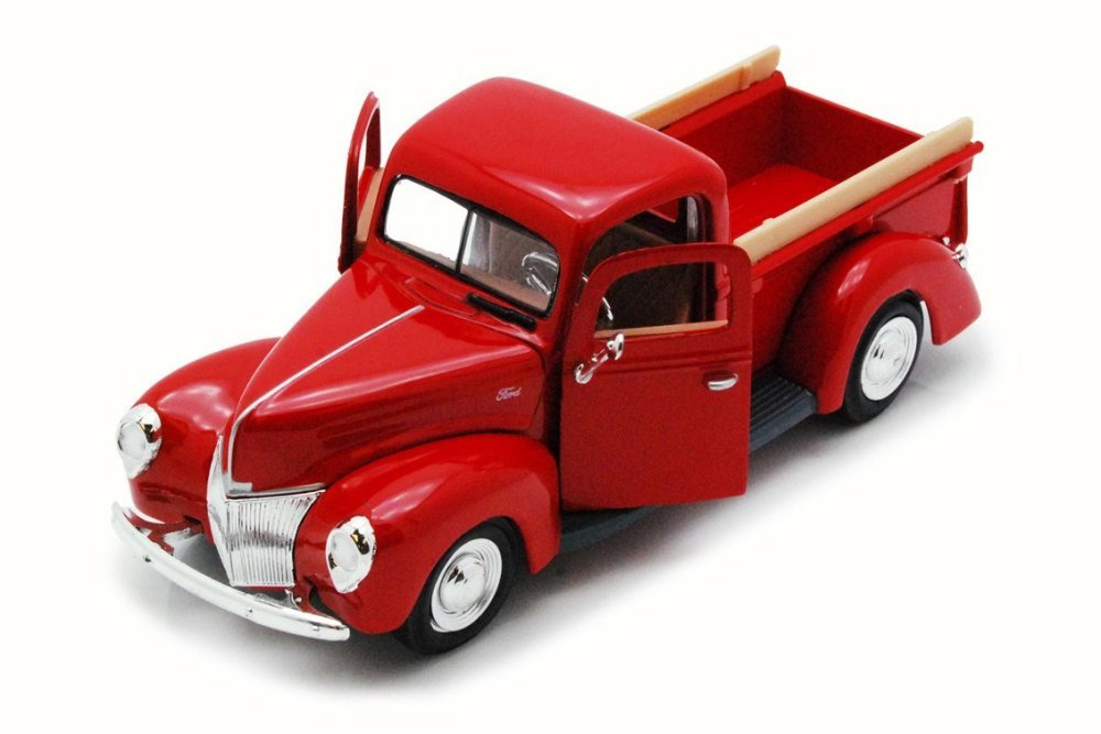 Motormax 1940 Ford Pickup Truck Red 1/24 Scale Diecast Model New in Box