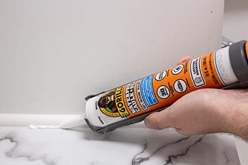 Gorilla Waterproof Caulk & Seal 100% Silicone Sealant, White, 10oz Cartridge (Pack of 1)