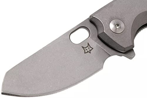 FOX Knives Baby Core Folding Pocket Knife, M390 Super Steel Blade, Carbon Fiber, Micarta, or Titanium Handle Options, Designed by Jesper Voxnæs, Made in Italy (Titanium)